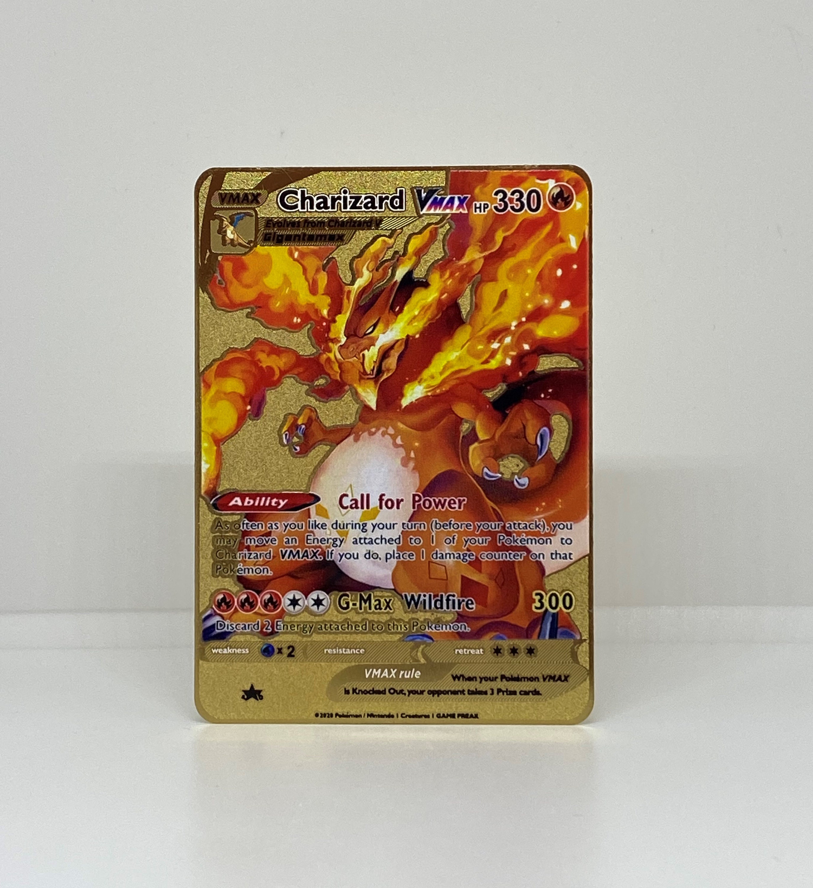 Pokémon Custom Metal Gold Card CHARIZARD VMAX - Etsy