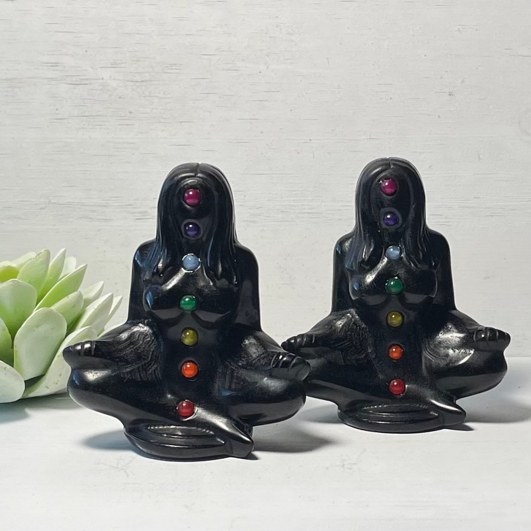 Black Obsidian Chakra Meditation Goddess for Protection From Harm ...