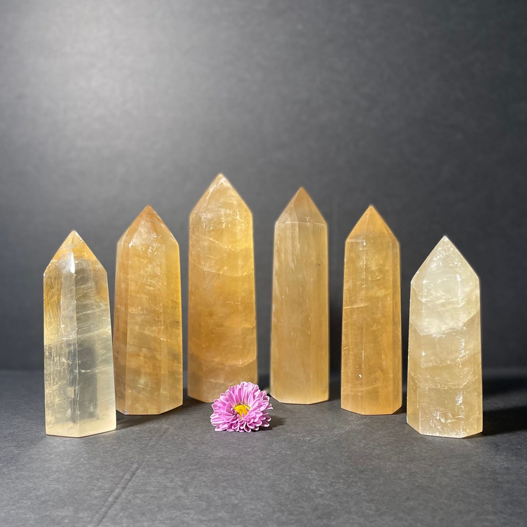 Large Honey Calcite Points for Clarity, Release and Forgiveness - Etsy