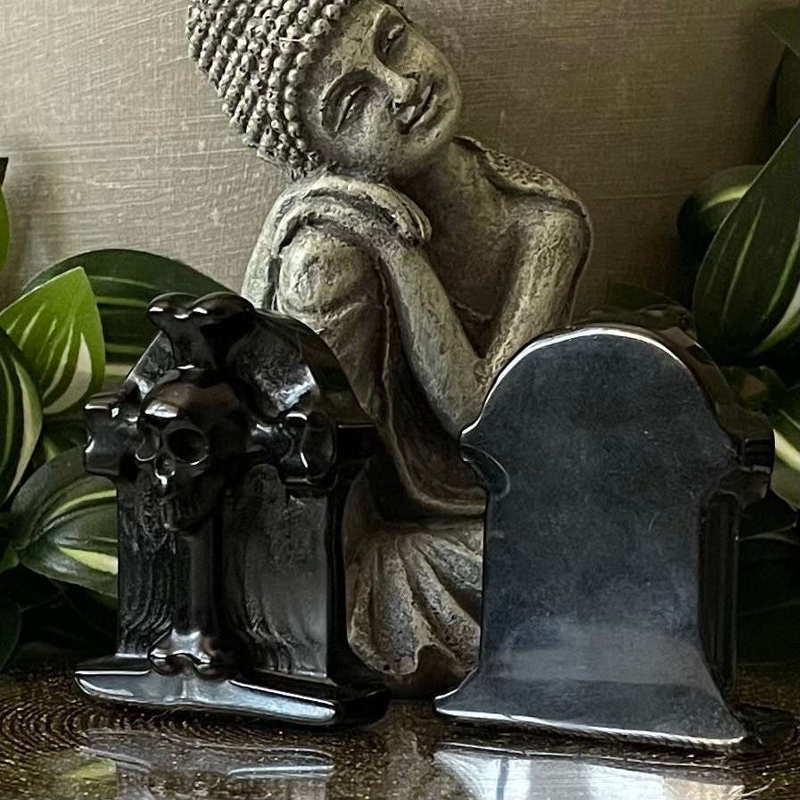 Black Obsidian Tombstone, Gloss Finish, for Aura Cleansing ...