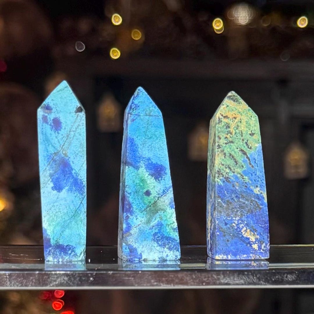 Mini Azurite Crystal Point: Third-eye Chakra Stone - Etsy
