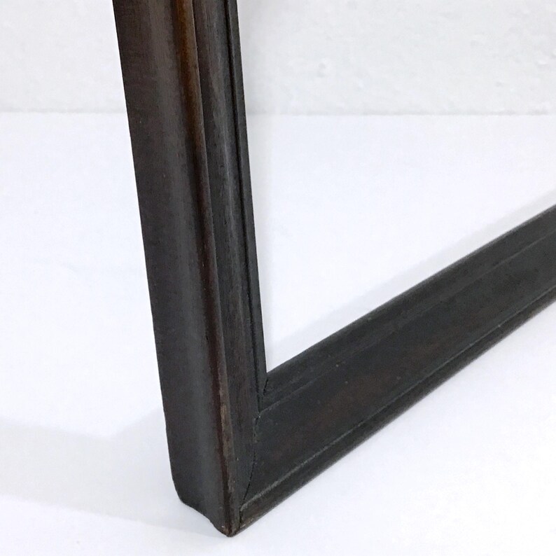 WWI Era Picture Frame - Antique Beveled Wood Frame W/ Original Dark ...