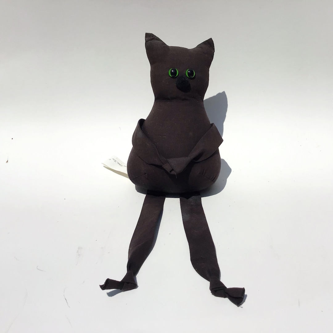 Vintage Overly-raker Black Cat Shelf Sitter With Dangling Legs Cute ...