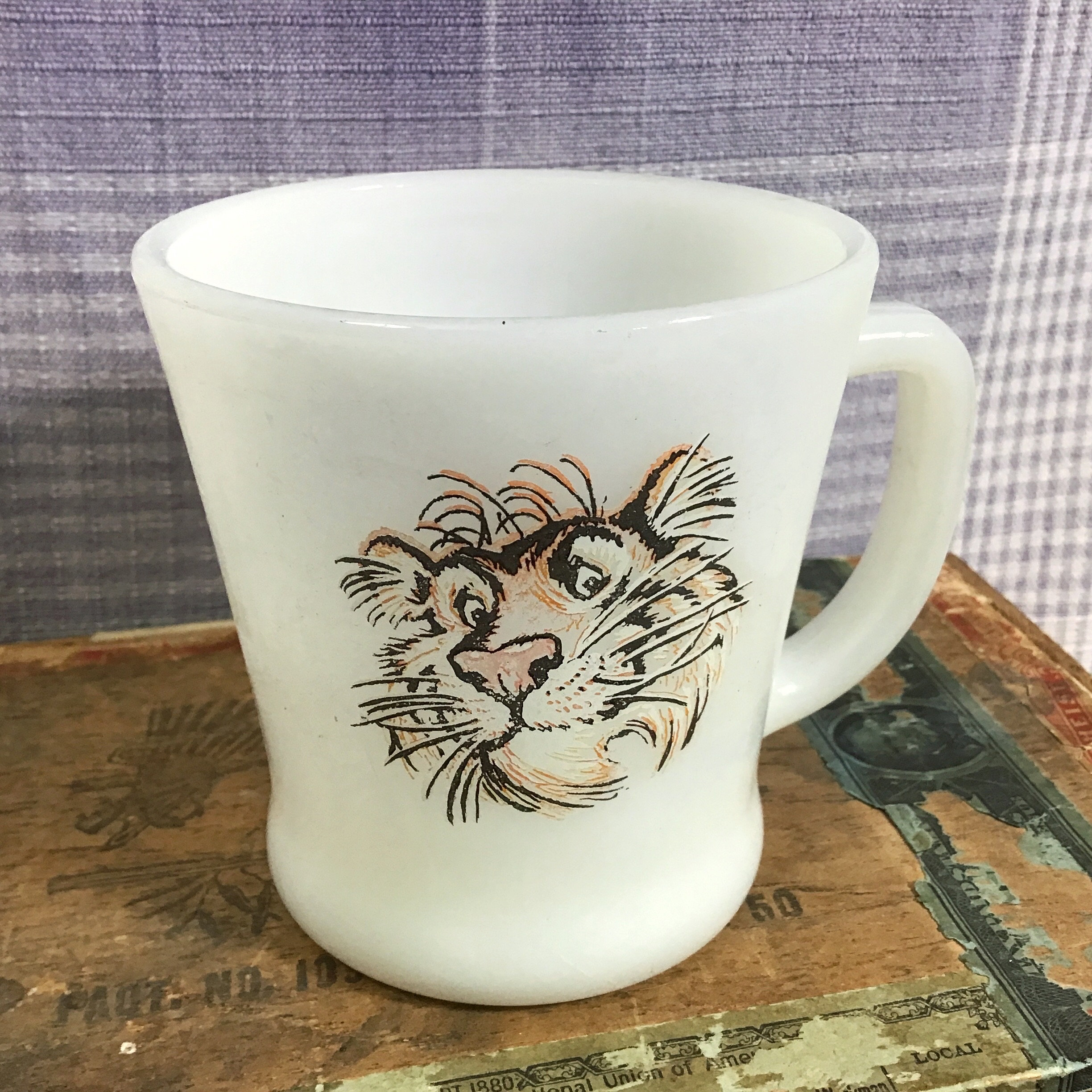 Vintage Esso Exxon Milk Glass Tiger Mug by Anchor Hocking Tony the ...