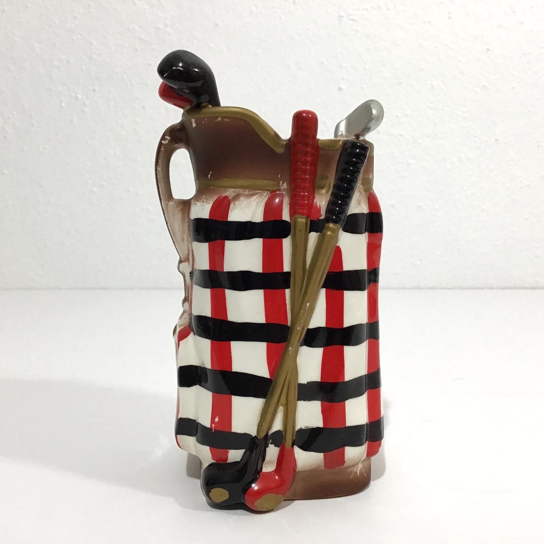 MCM Golf Bag Ceramic Desk Organizer - Vintage Red/black/white Plaid ...