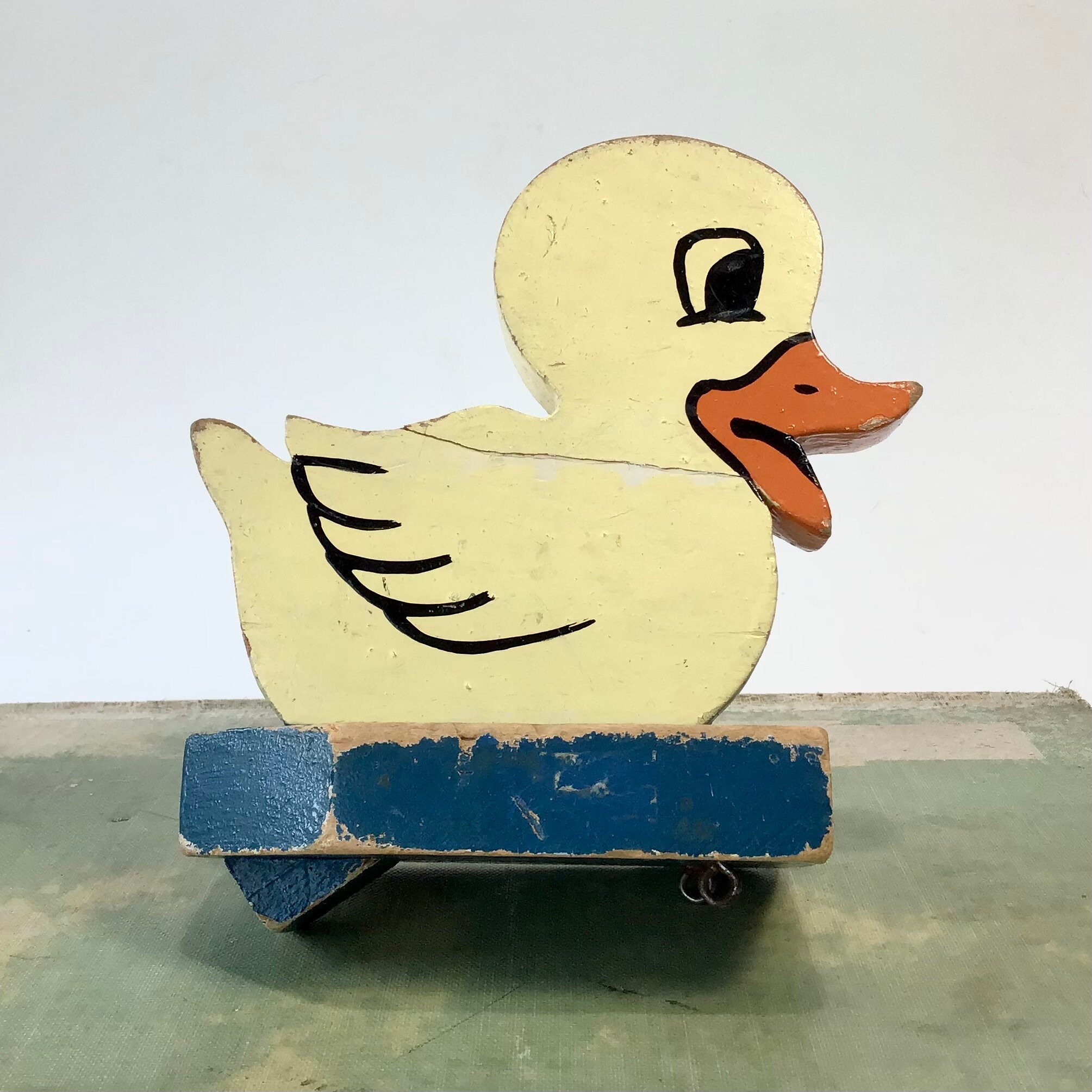 Vintage Wood Duck Pull Toy Hand Carved, Hand-painted, Pull Toy in Water ...