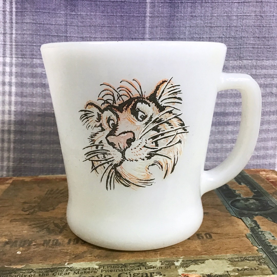 Vintage Esso Exxon Milk Glass Tiger Mug by Anchor Hocking Tony the ...
