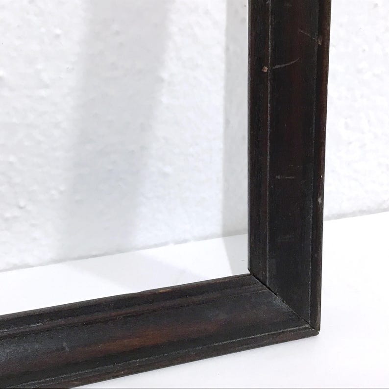WWI Era Picture Frame - Antique Beveled Wood Frame W/ Original Dark ...