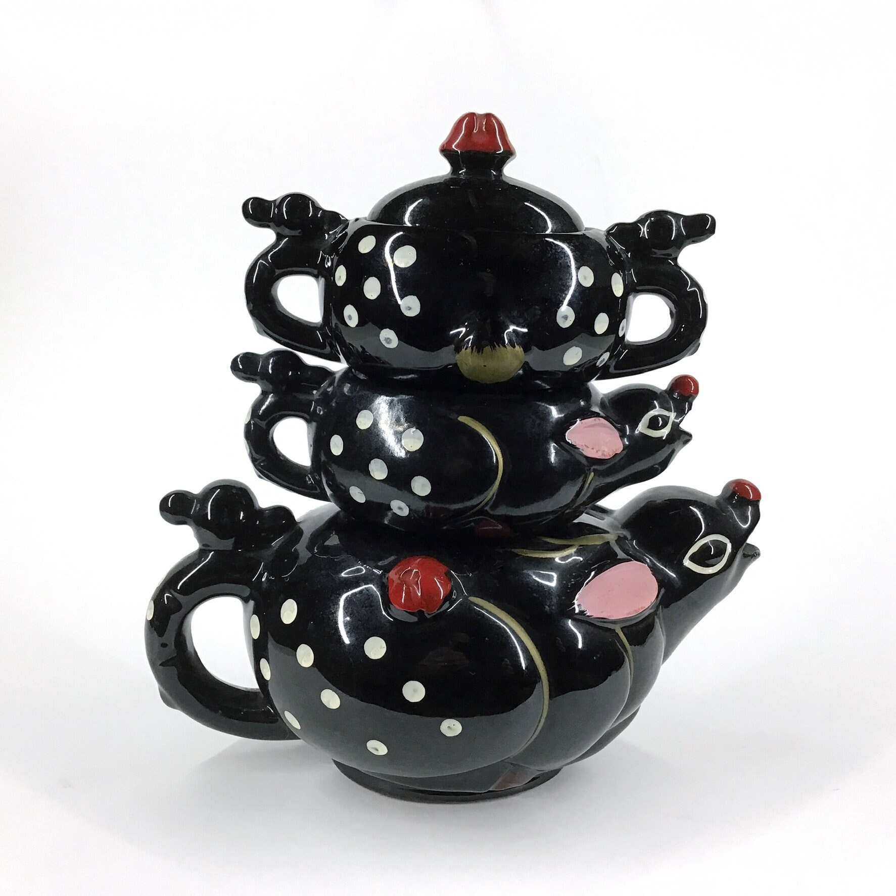 MCM Rudolph the Red Nosed Reindeer Christmas Tea Pot, Creamer, Sugar ...