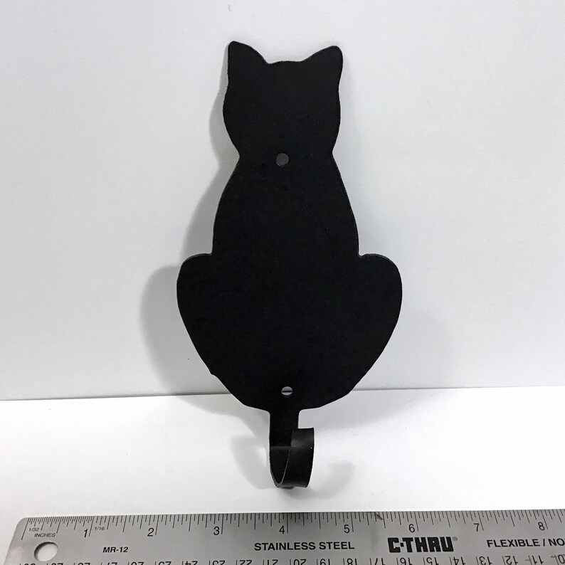 Vintage Black Cat Decorative Metal Wall or Door Hook Cat Hook for Keys, Coat, Kitchen, Bathroom ...