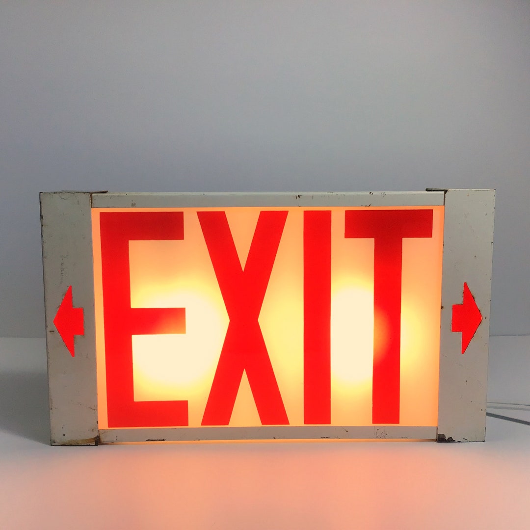Vintage C.1970s Mcgraw-edison Exit Sign With LED Bulbs and Power Chord ...