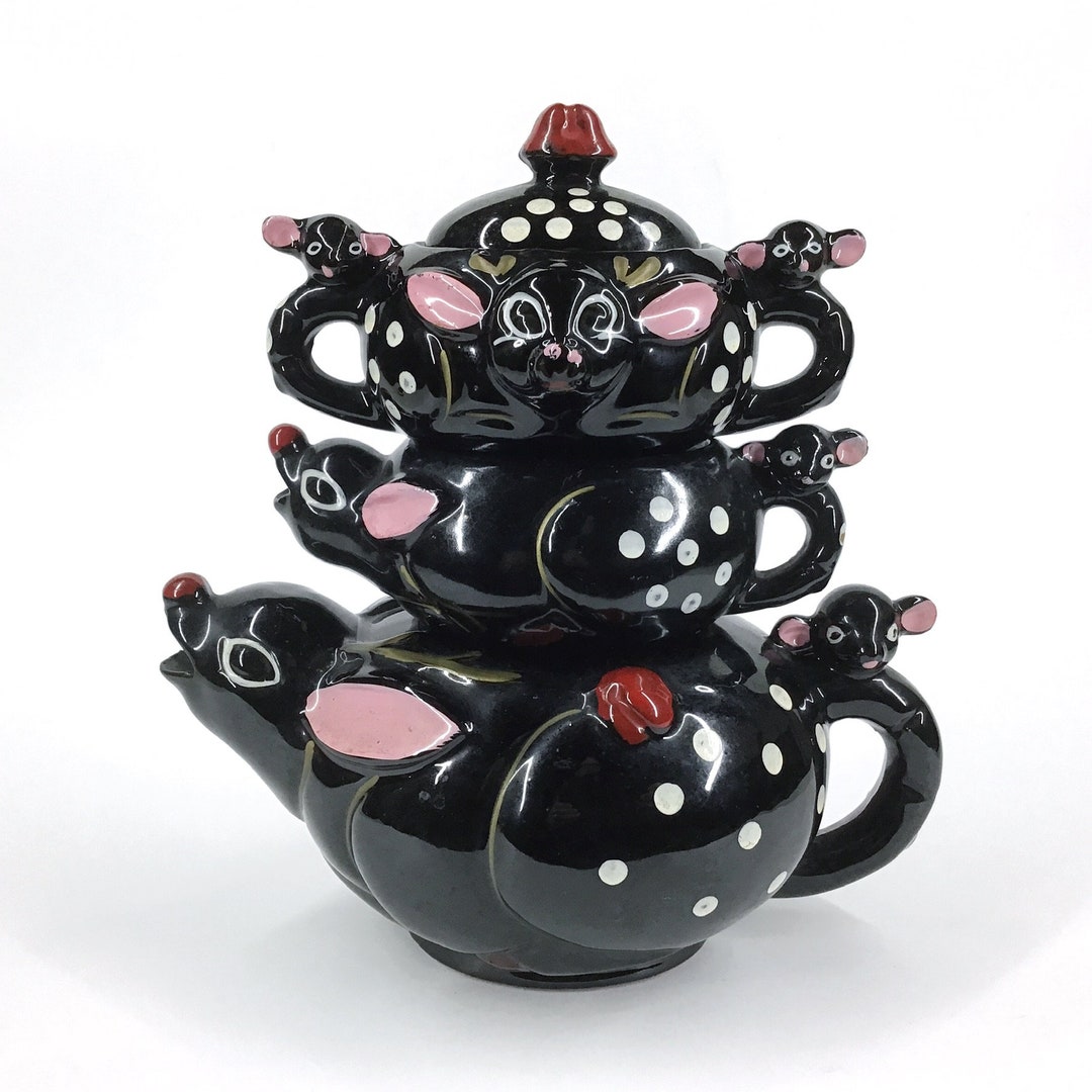 MCM Rudolph the Red Nosed Reindeer Christmas Tea Pot, Creamer, Sugar ...