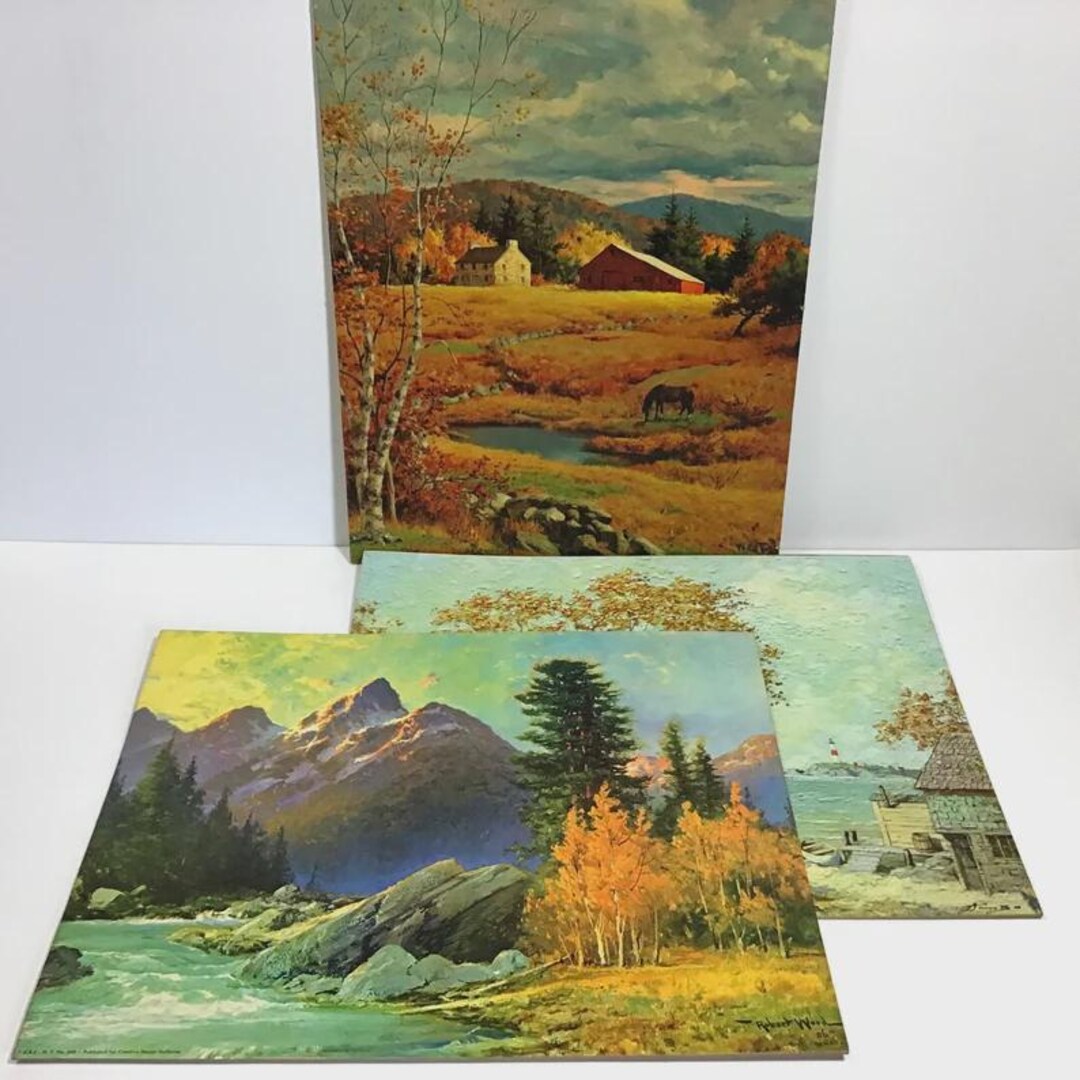 3 Mid-century Color Litho Reproduction Prints - August Albo, Robert ...