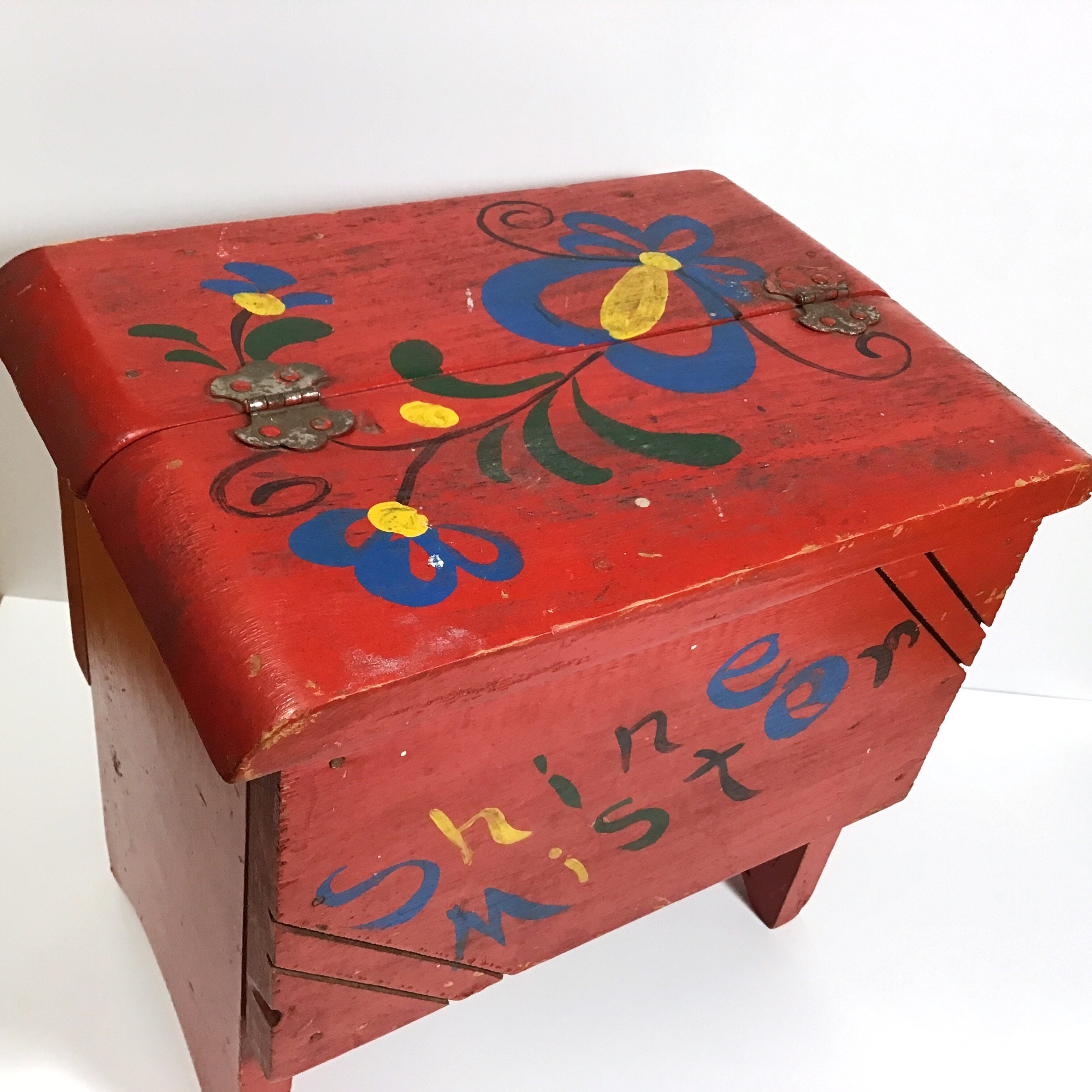 Vintage Shine Mister Shoe Shine Box & Kit Accessories Little Red Hand ...