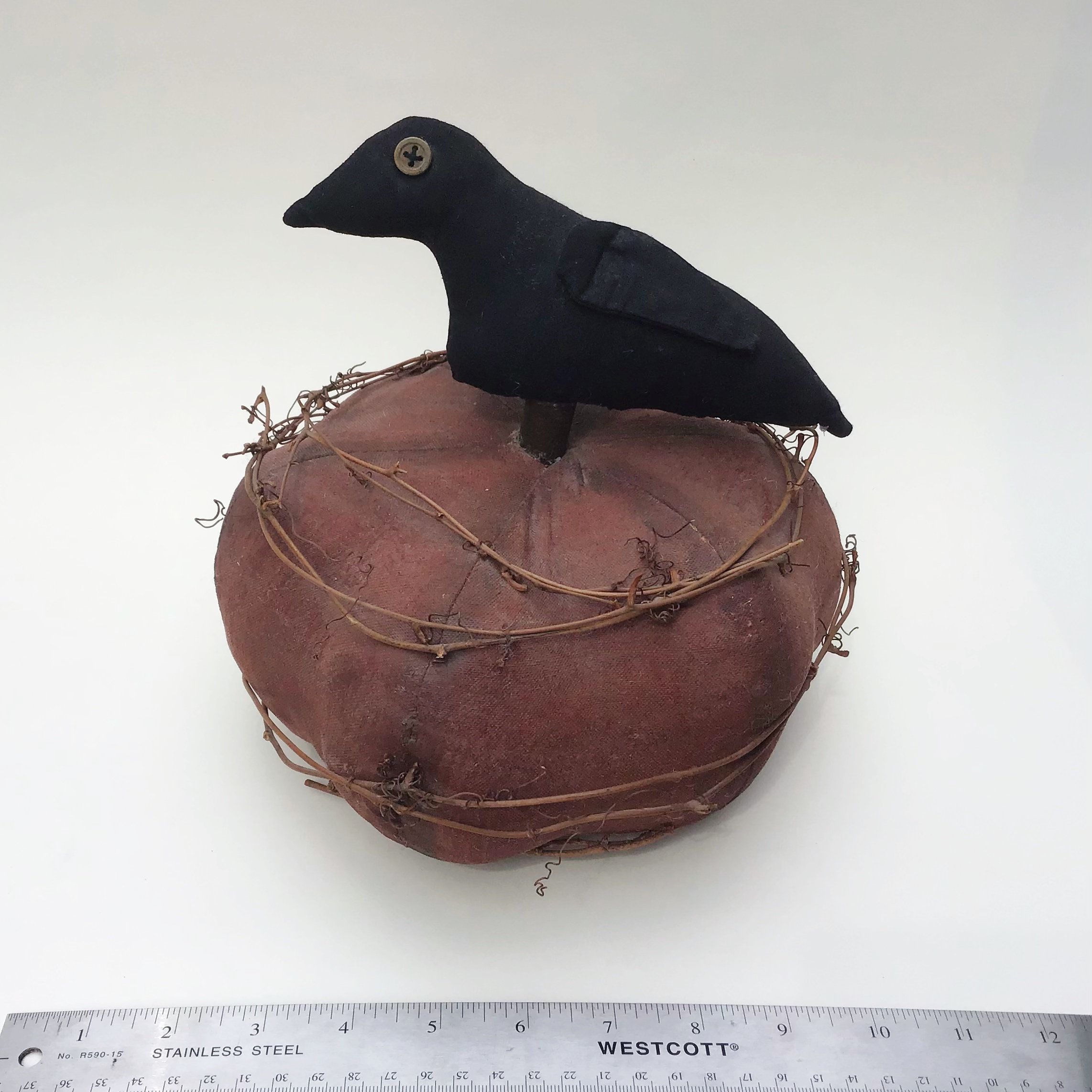 Primitive Crow and Pumpkin Soft Sculpture by Honey & Me - Farmhouse ...