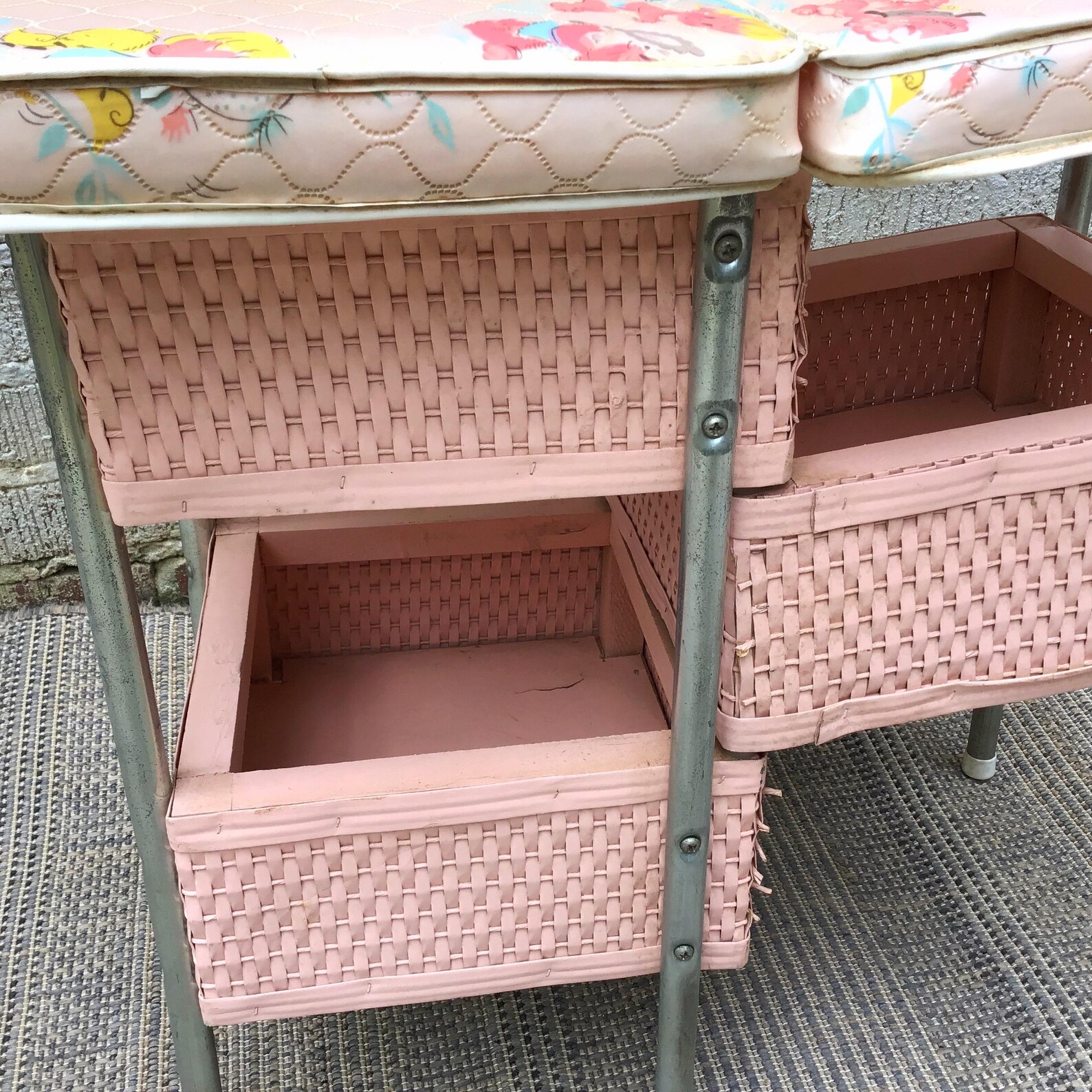 Vintage Pink Doll Changing Table, the Berry Twins / Badger Basket Co ...