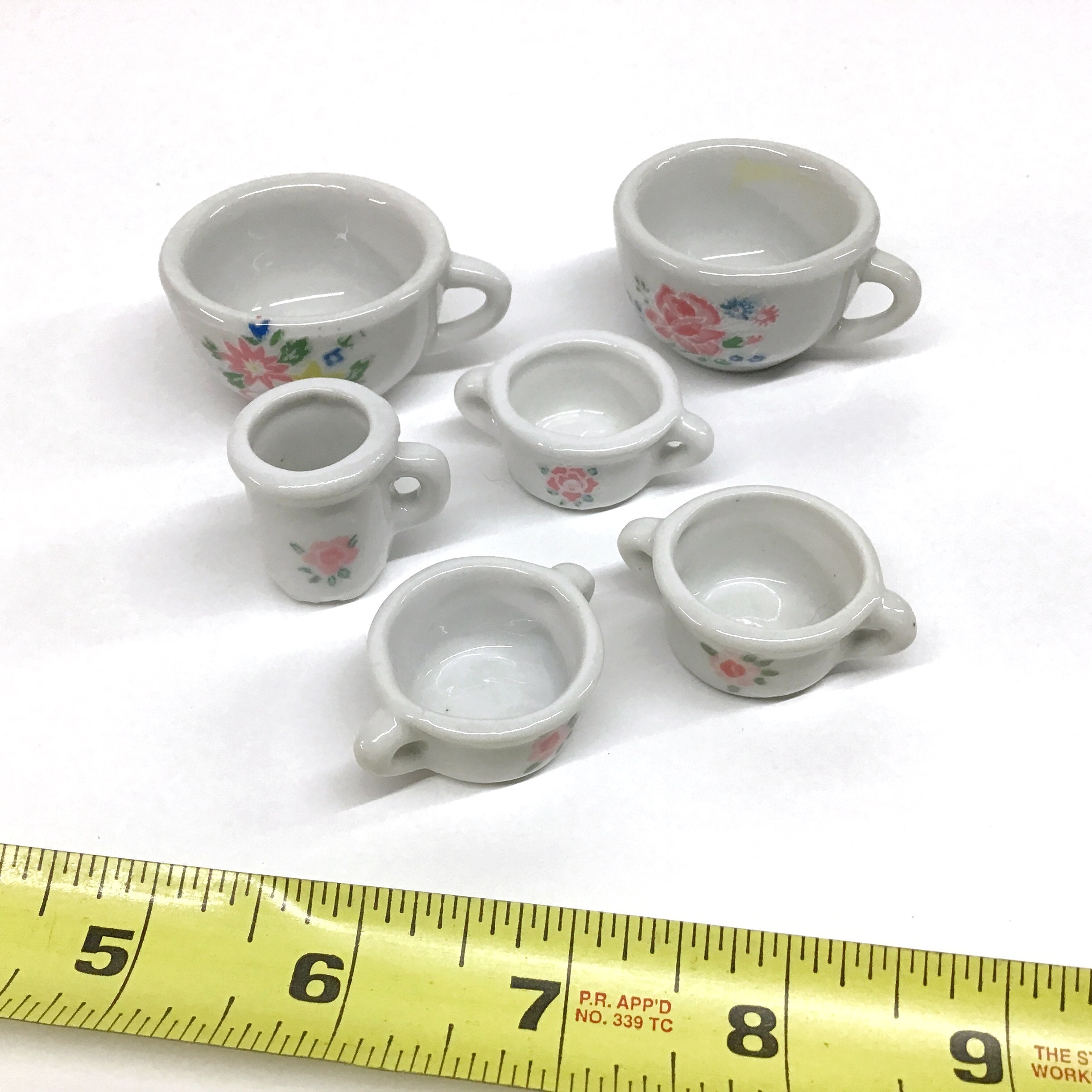 Vintage Child's Tea Set W/ Pink Floral Design - 6 Piece Mixed Lot ...
