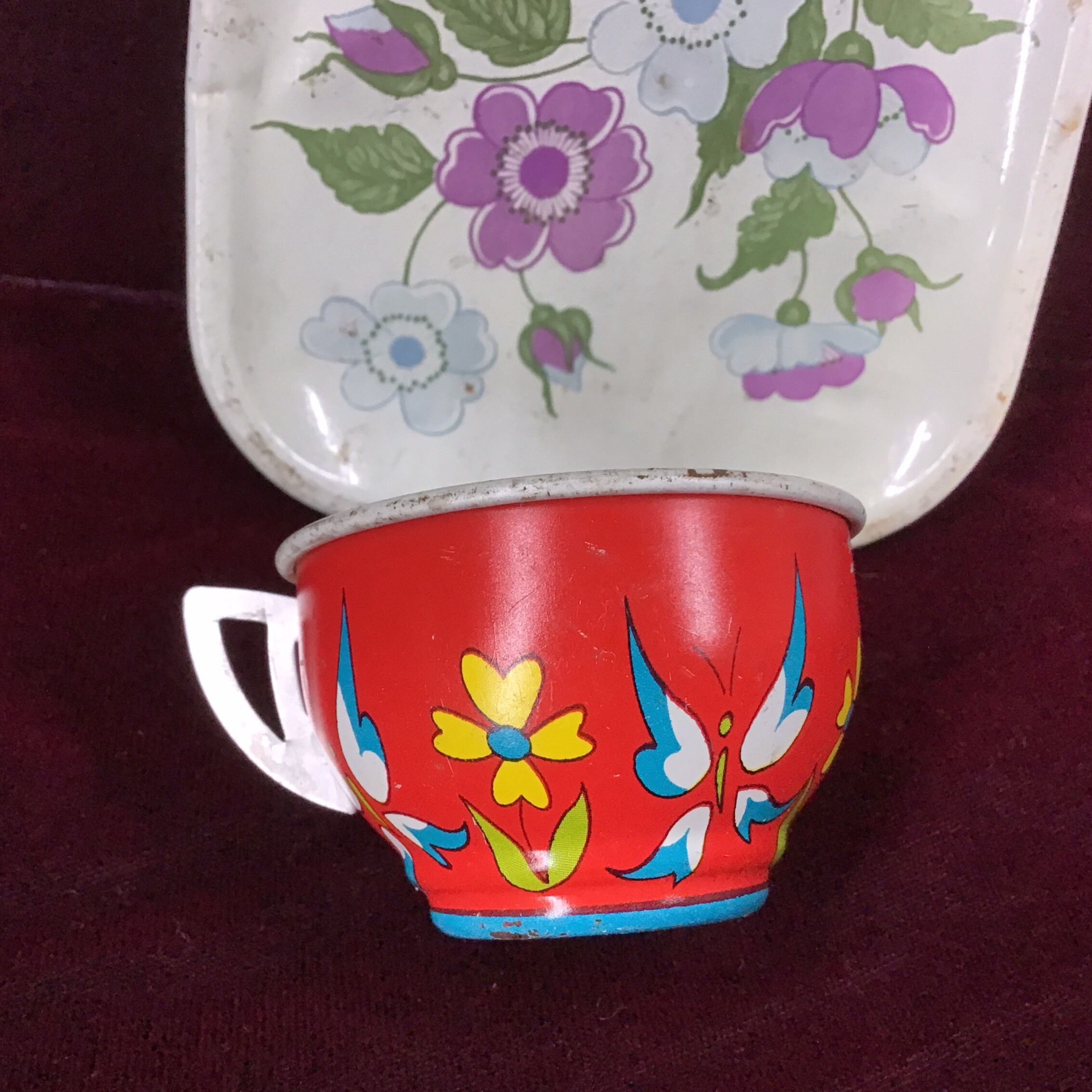 Vintage Red Riding Hood Tea Cup by Ohio Art and Square Tea Serving Tray ...