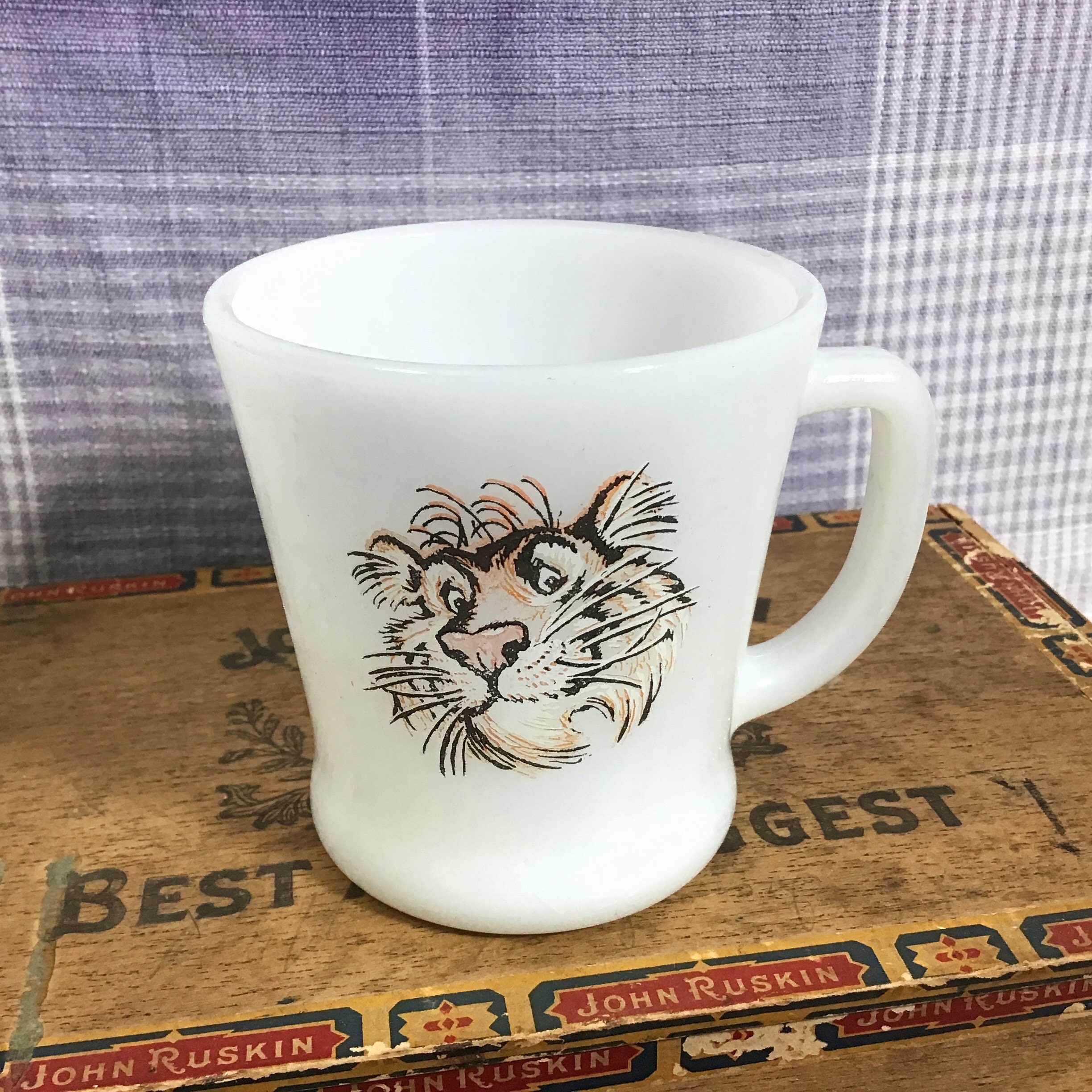 Vintage Esso Exxon Milk Glass Tiger Mug by Anchor Hocking Tony the ...