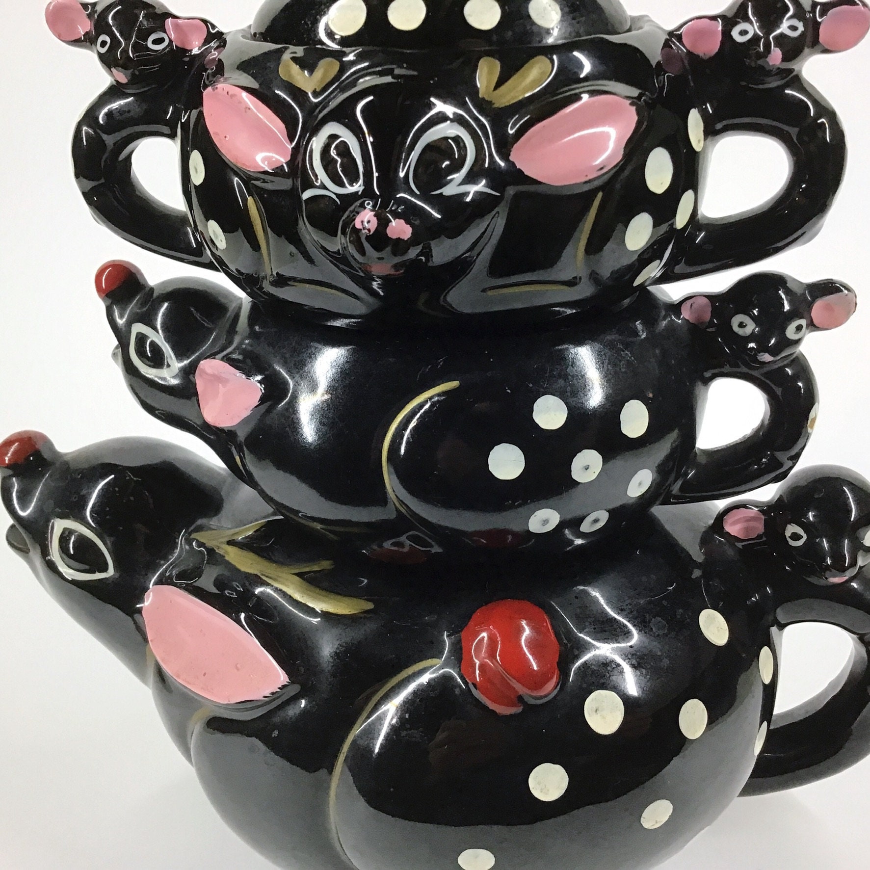 MCM Rudolph the Red Nosed Reindeer Christmas Tea Pot, Creamer, Sugar ...