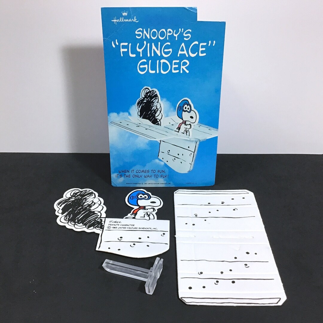 Vintage Snoopy's Flying Ace Glider Toy - 1965 Hallmark Peanuts Snoopy ...