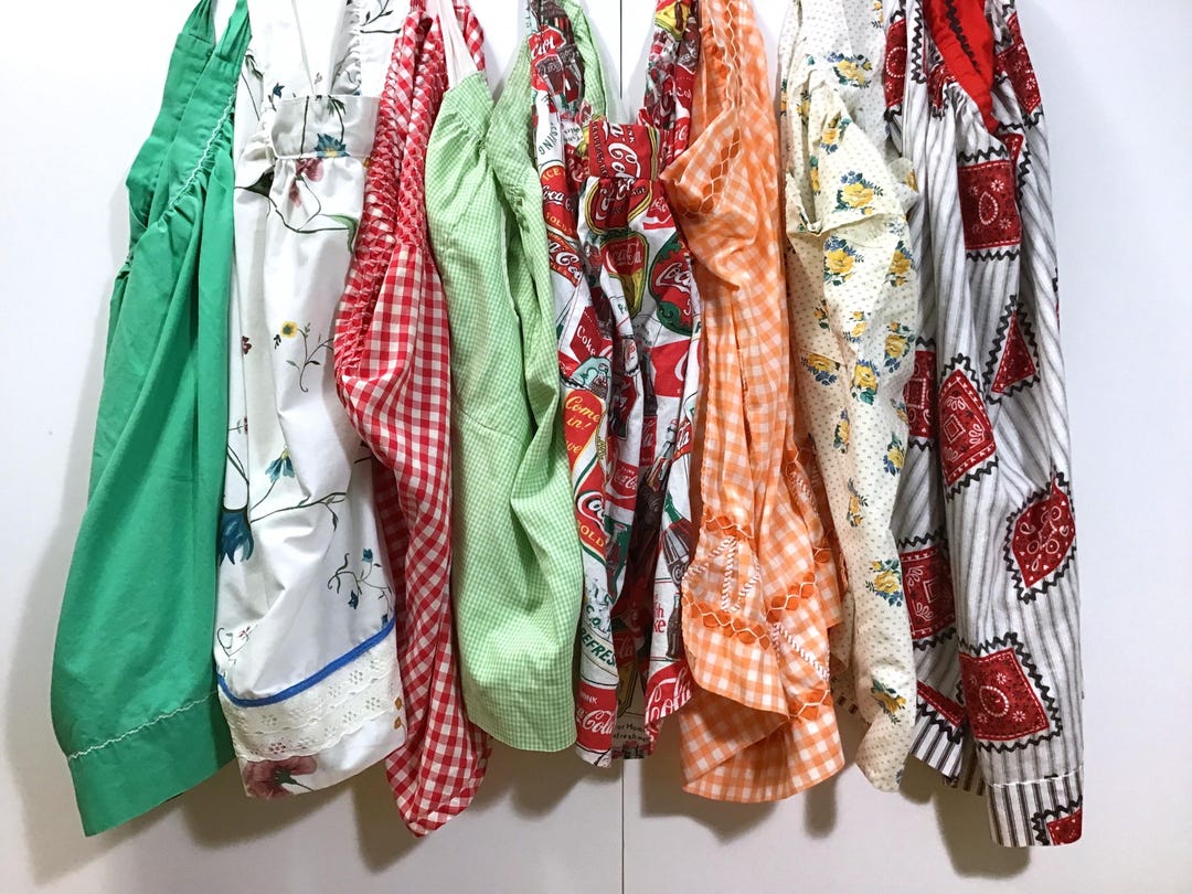 Vintage Half Aprons - Retro Holiday Baking Aprons, Coca-cola Apron, Red ...