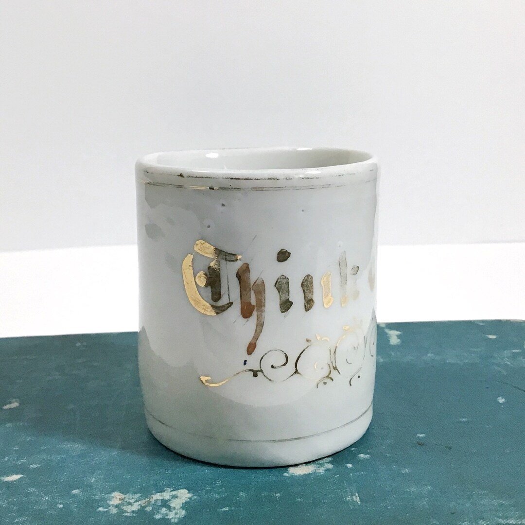 Antique "think of Me" Cup, Made in Germany - Miniature White Ceramic ...
