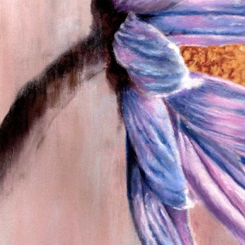 Daisy Original Pastel Artwork/ Flower Art/ Pastel Original/ Floral Art ...