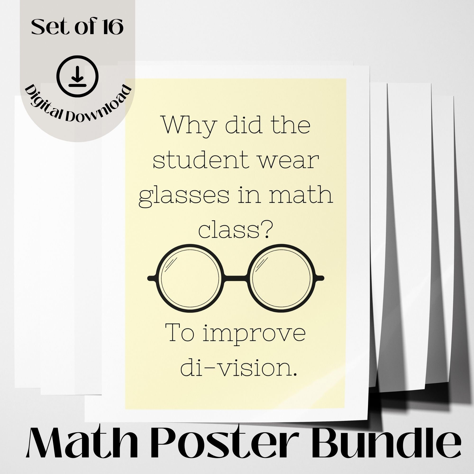 Math Classroom Posters Math Bulletin Board Decor Math Posters Math Puns ...