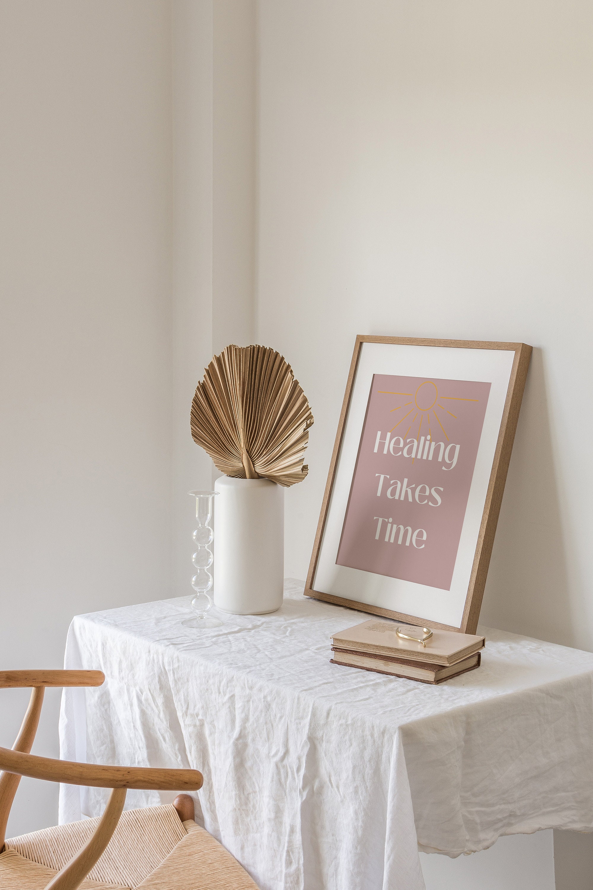 Therapist Office Decor Printable Art Poster, Healing Takes Time Quote ...