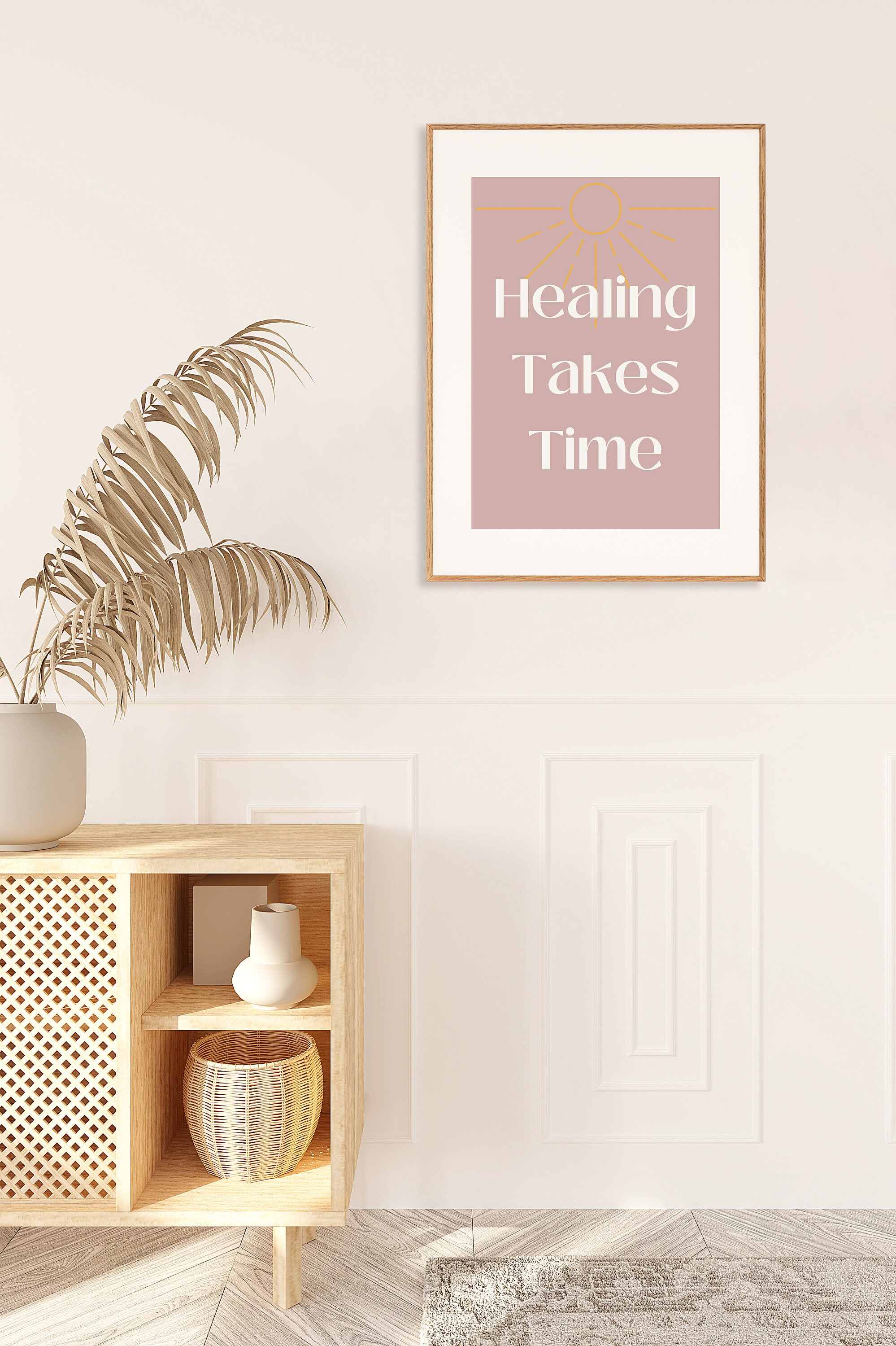 Therapist Office Decor Printable Art Poster, Healing Takes Time Quote ...