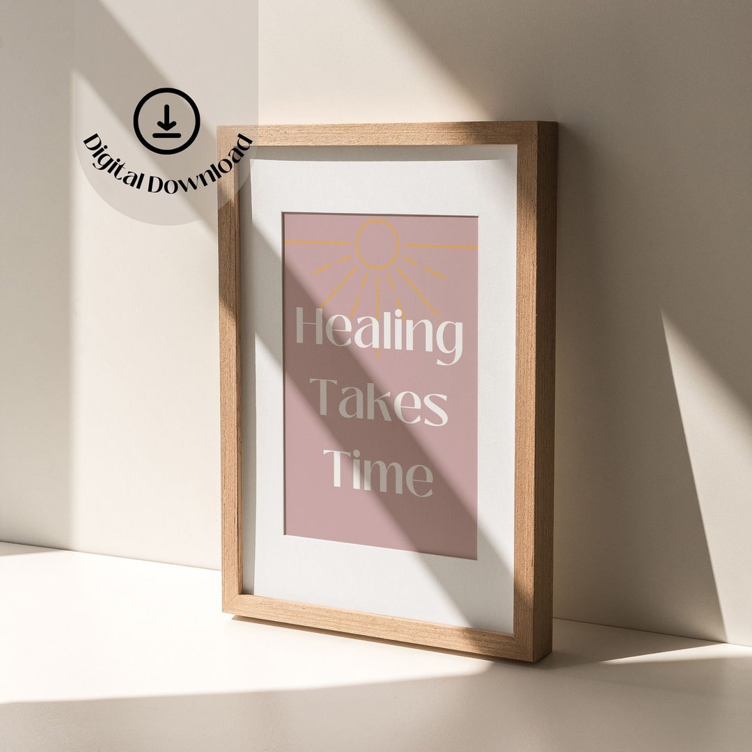 Therapist Office Decor Printable Art Poster, Healing Takes Time Quote ...