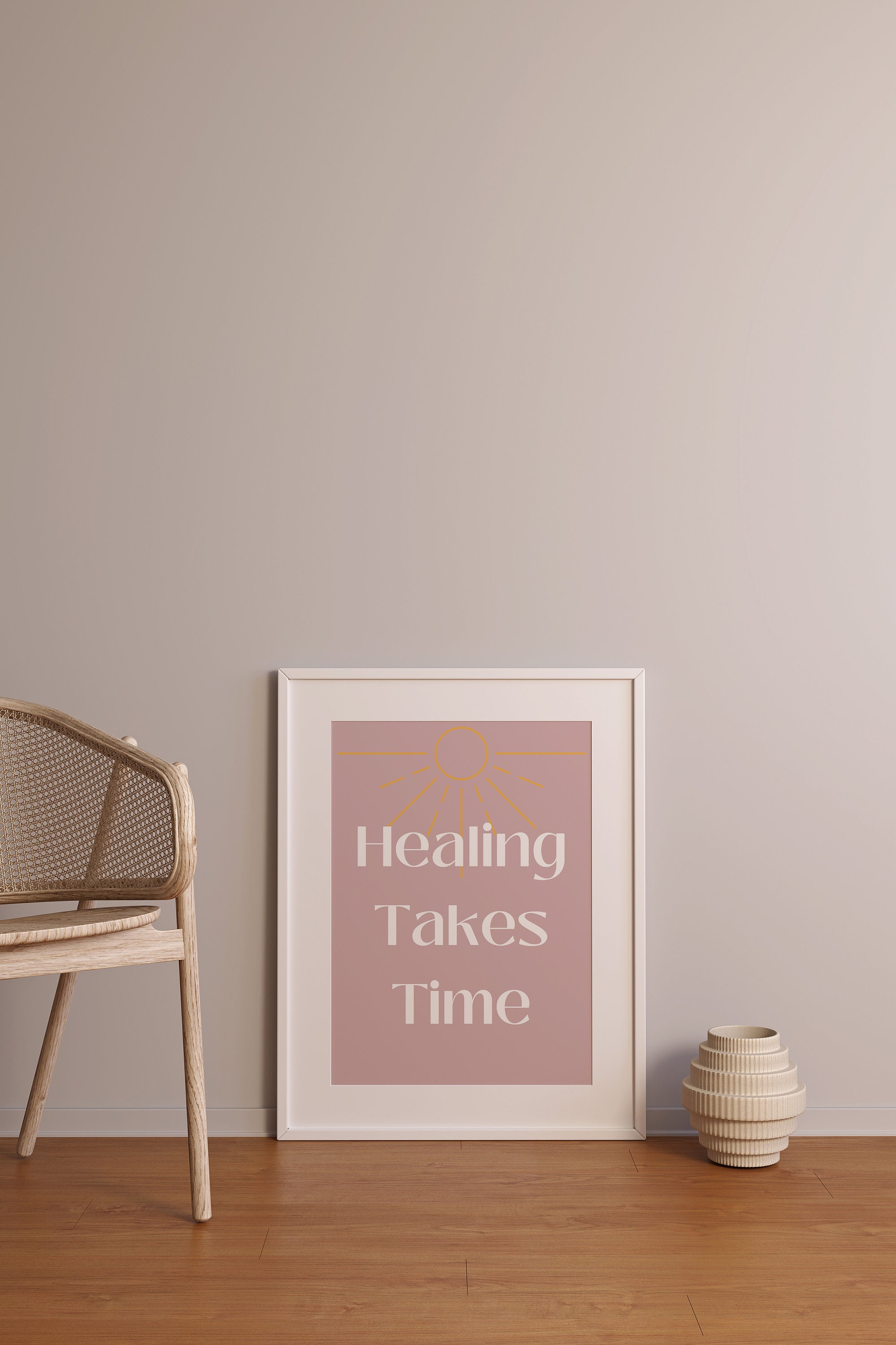 Therapist Office Decor Printable Art Poster, Healing Takes Time Quote ...
