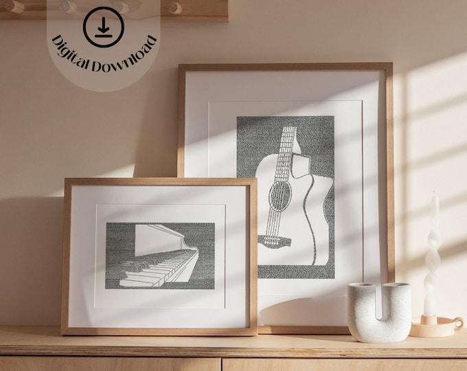 Music Wall Art, Piano Paintbrush Art Print, Music Decor, Music Gift ...