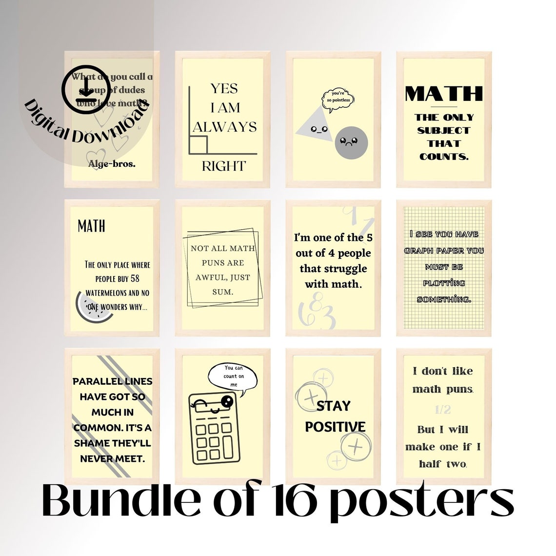 Math Classroom Posters Math Bulletin Board Decor Math Posters Math Puns ...