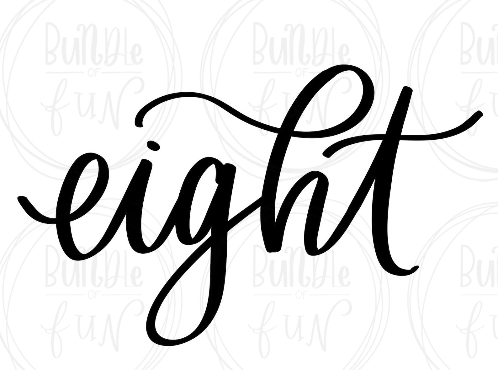 Cursive Script Number Eight Vector Image Cut Files With SVG, Eps, Pdf ...
