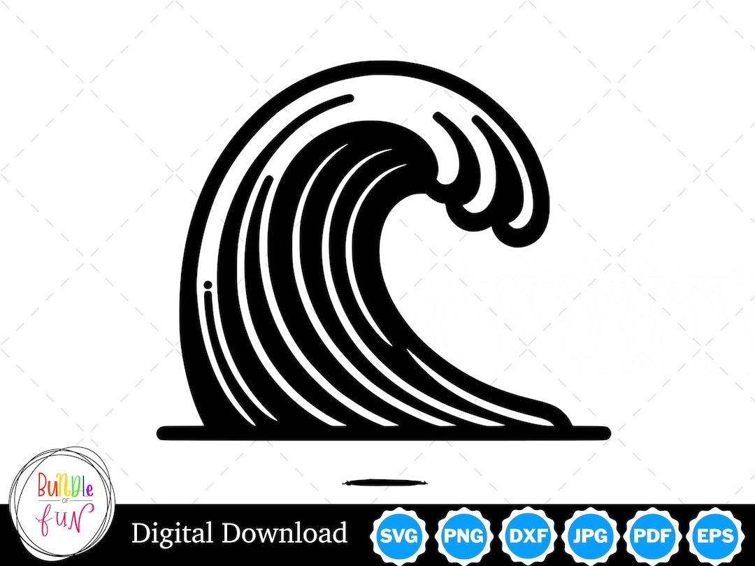 Wave Silhouette Vector Image With SVG, Eps, Pdf, Png, Pdf, and Jpg ...
