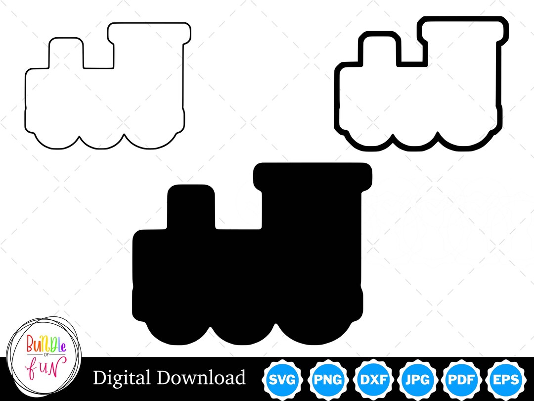 Train Silhouette With Two Outlines | Train SVG Train Outline SVG ...