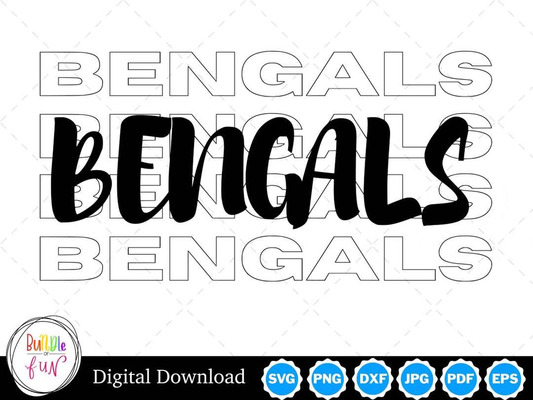 Bengals Silhouettes Clip Art | Bengals SVG Bengals PNG | Bengals Cut ...