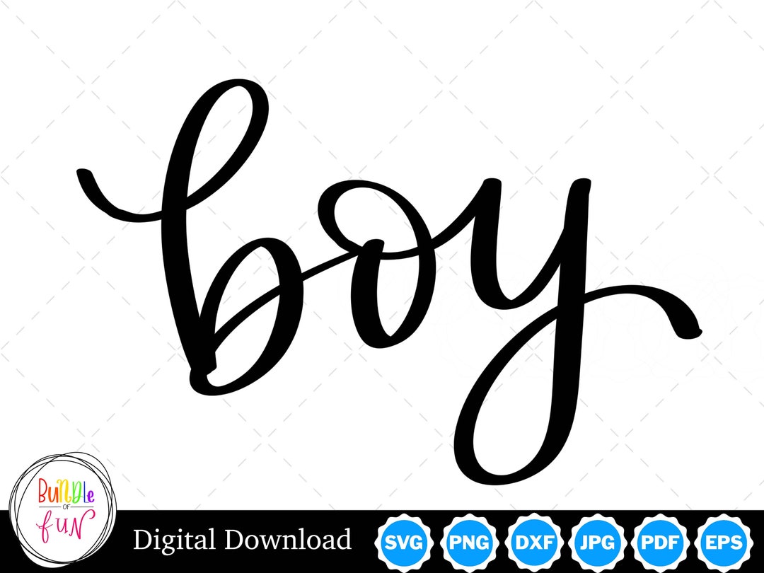 Cursive Script Boy Handwritten Vector Image Cut Files With SVG, Eps ...
