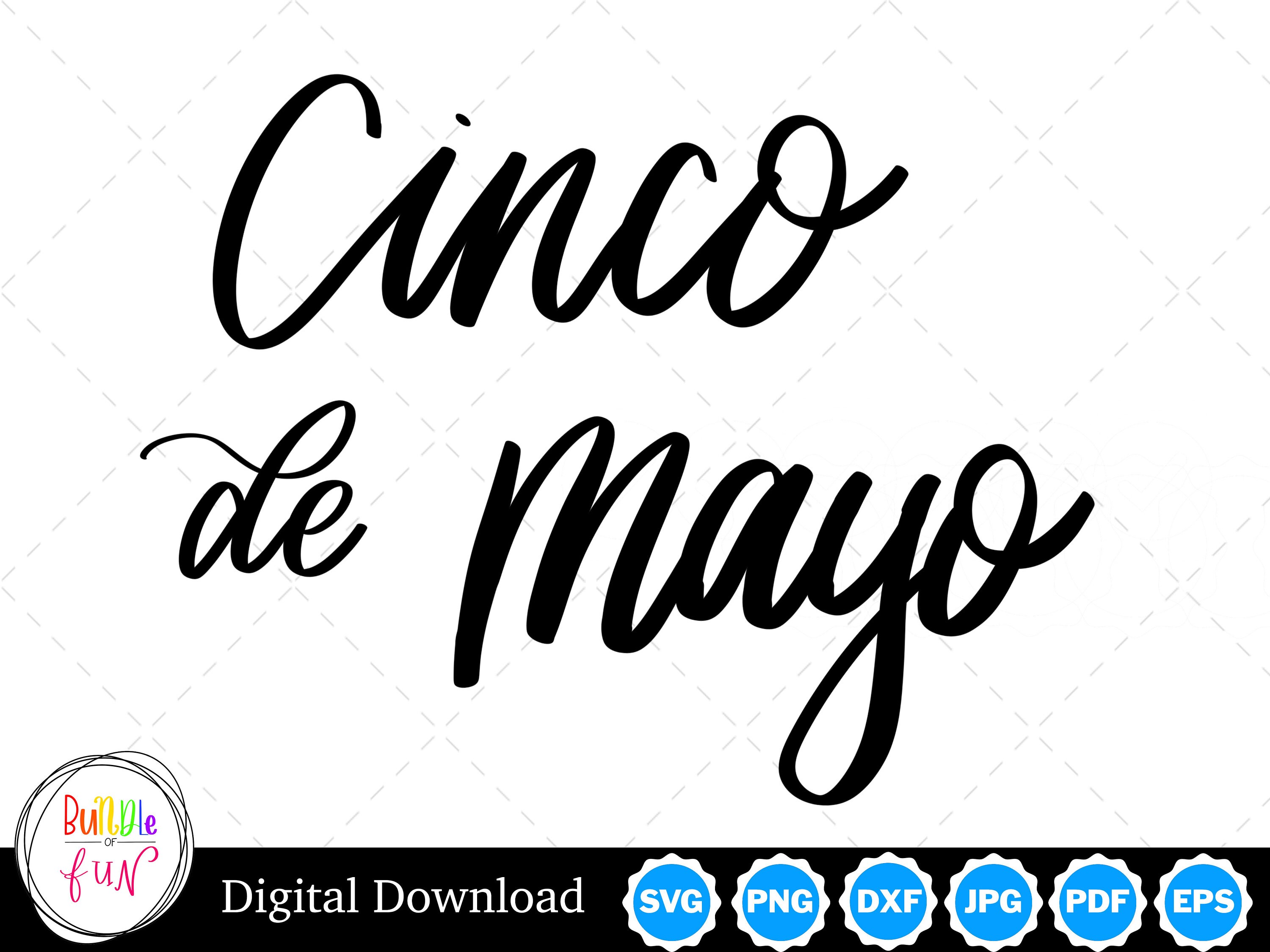 Cursive Script Cinco De Mayo Handwritten Vector Image Cut - Etsy