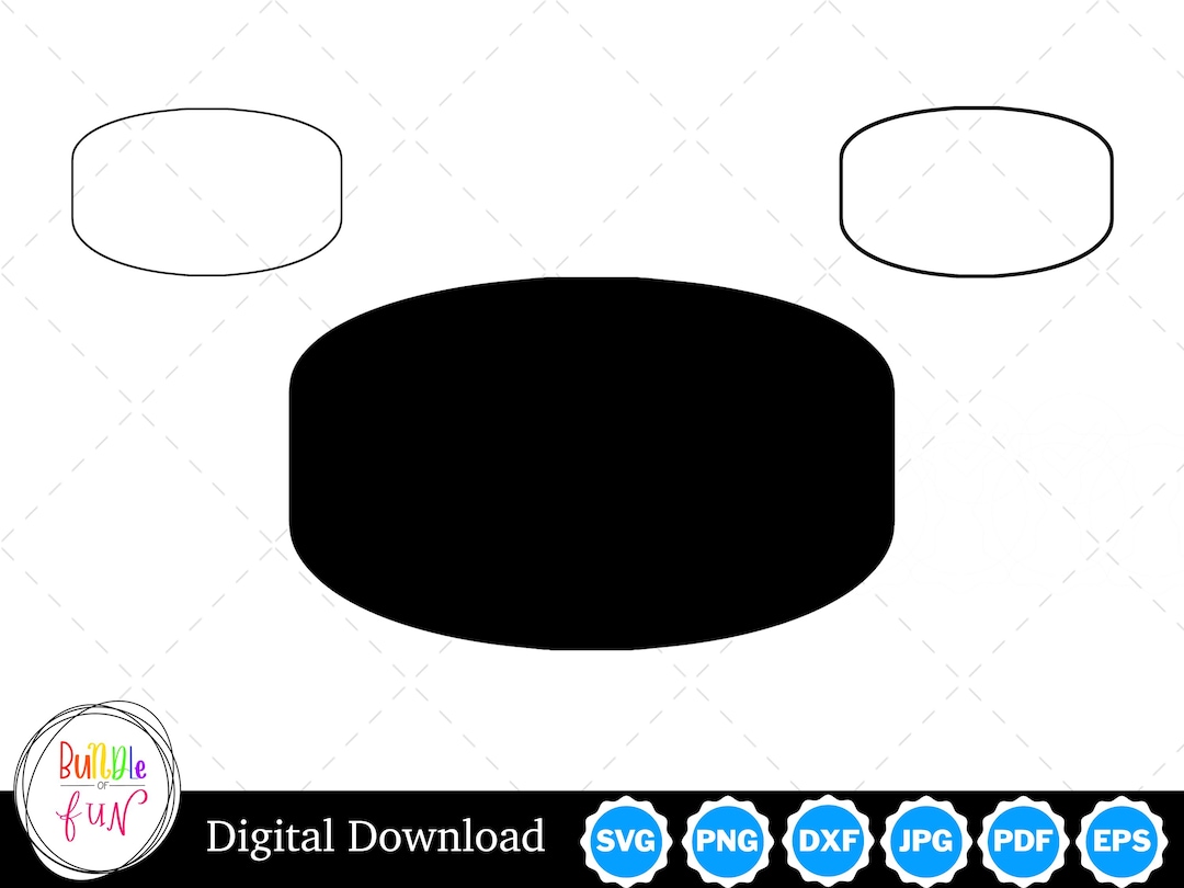Hockey Puck Silhouette With Two Outlines | Hockey Puck SVG Hockey Puck ...
