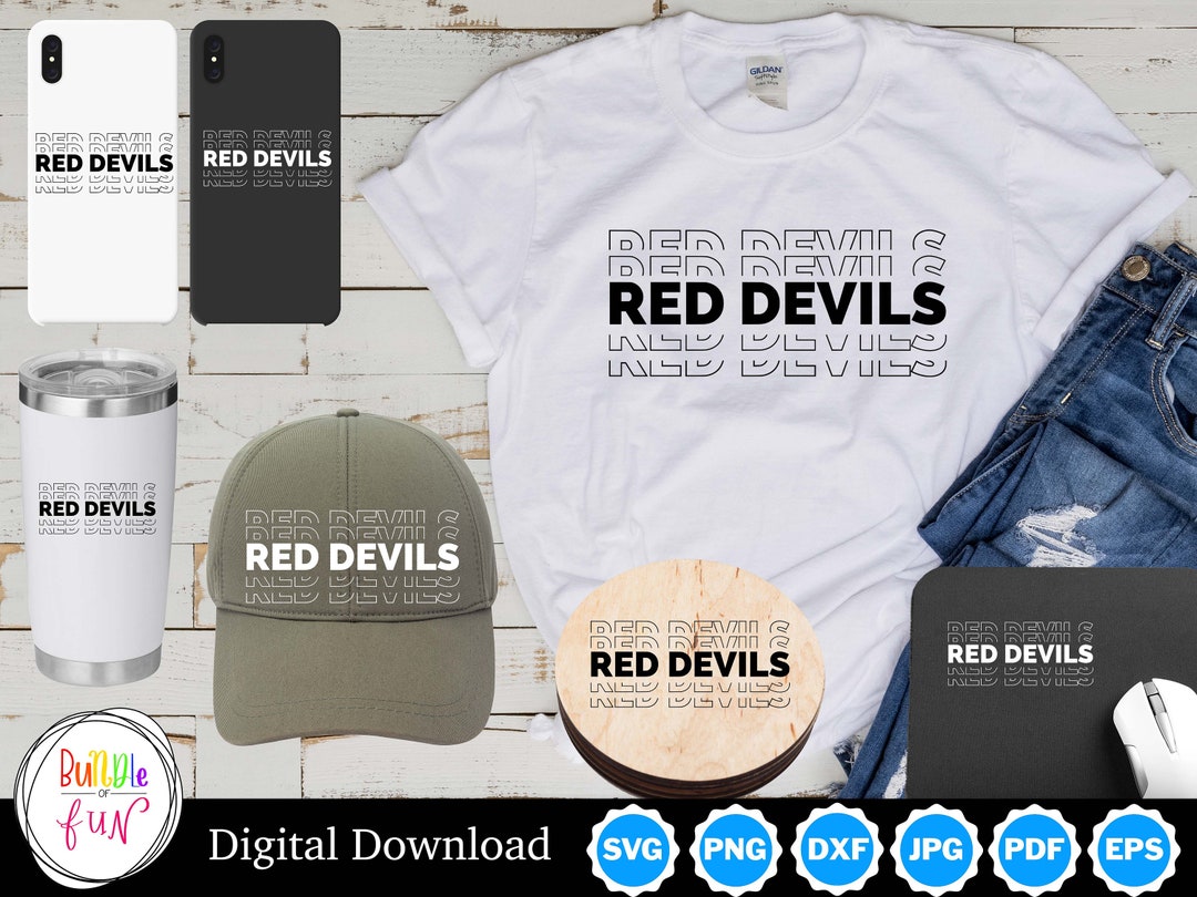 Red Devils Team Design, Team Apparel, Includes Black and White ...