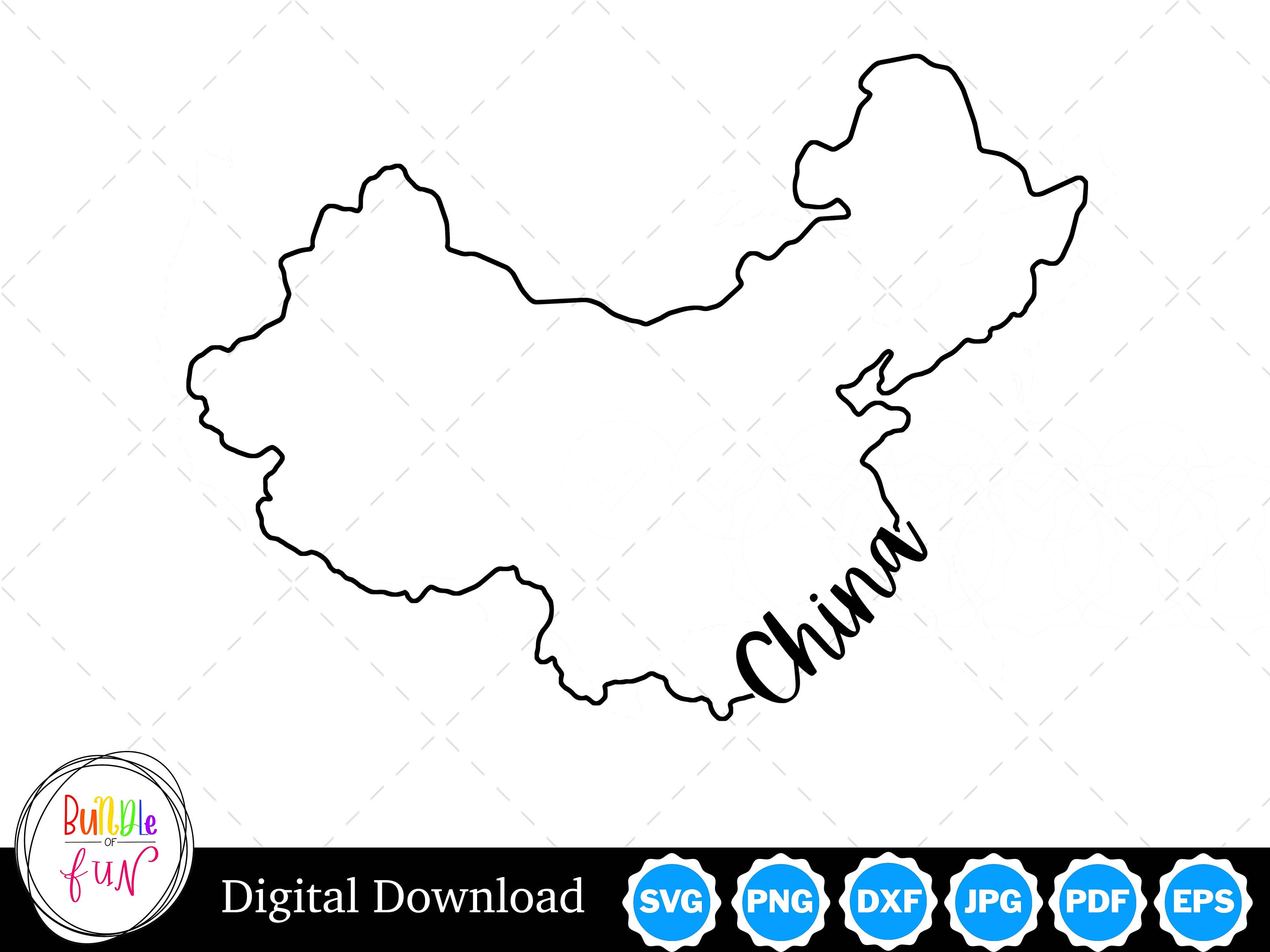 China Outline Design China PNG China SVG China Cut Files - Etsy