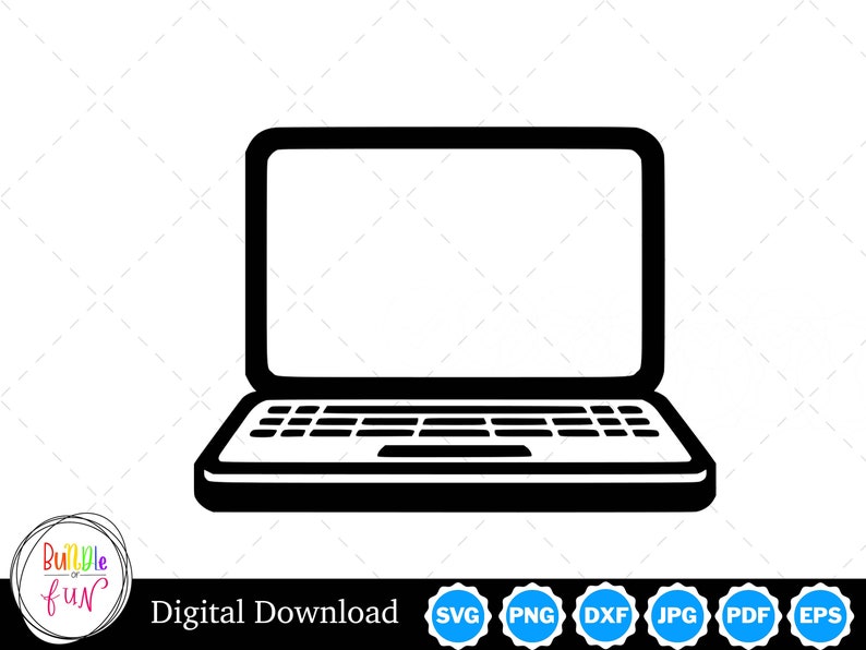 Laptop Silhouette Vector Image With SVG, Eps, Pdf, Png, Pdf, and Jpg ...