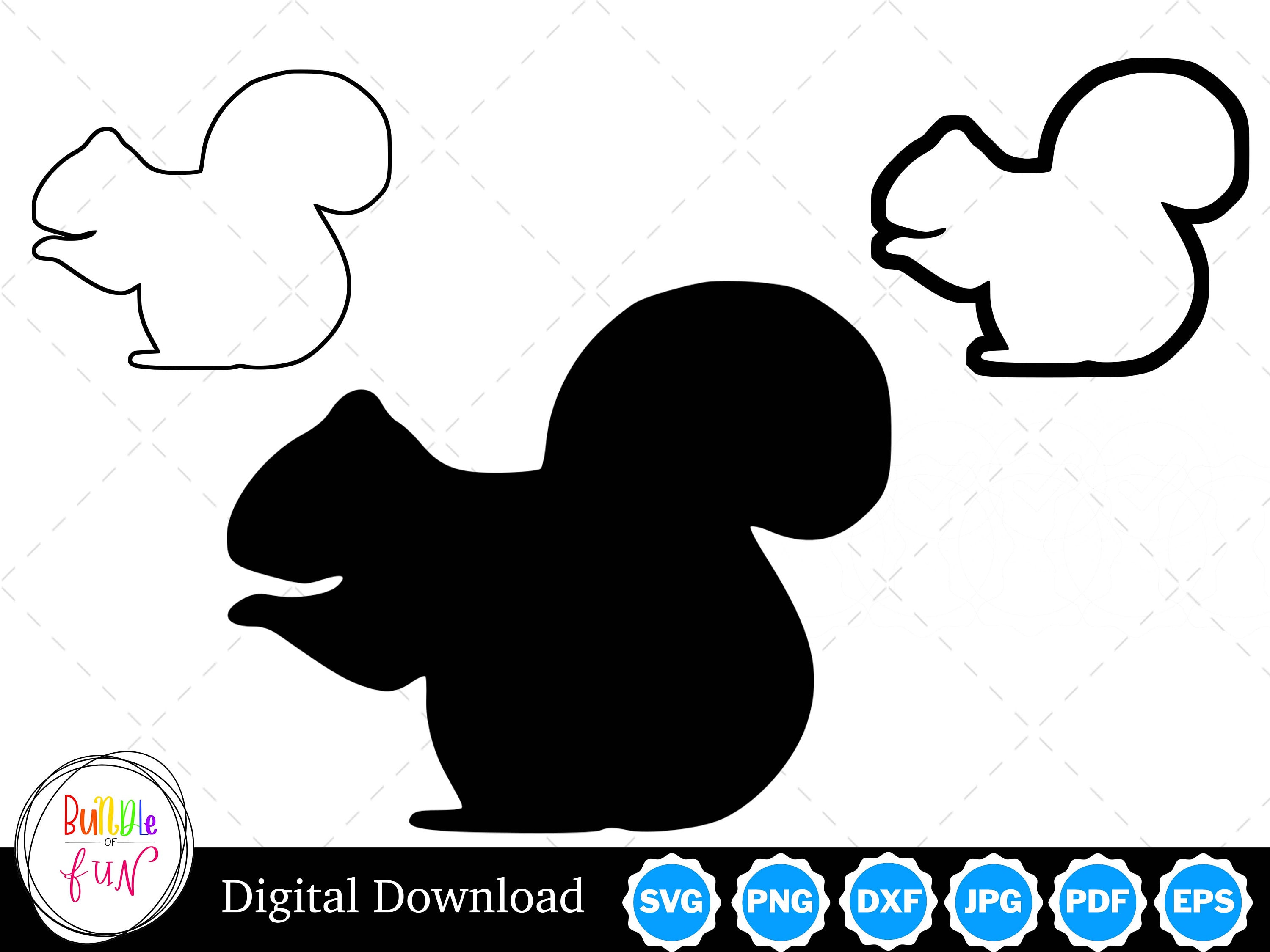 Squirrel Silhouette With Two Outlines | Squirrel SVG Squirrel Outline ...