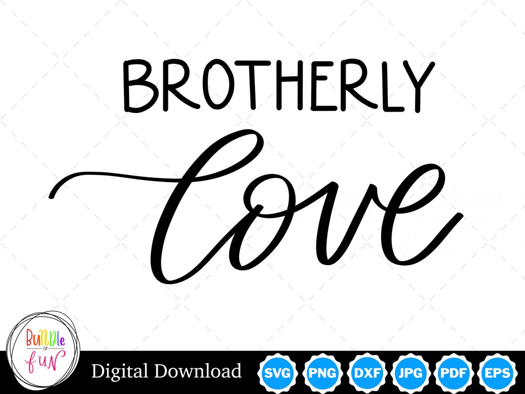 Cursive Script Brotherly Love Handwritten Vector Image Cut Files With ...