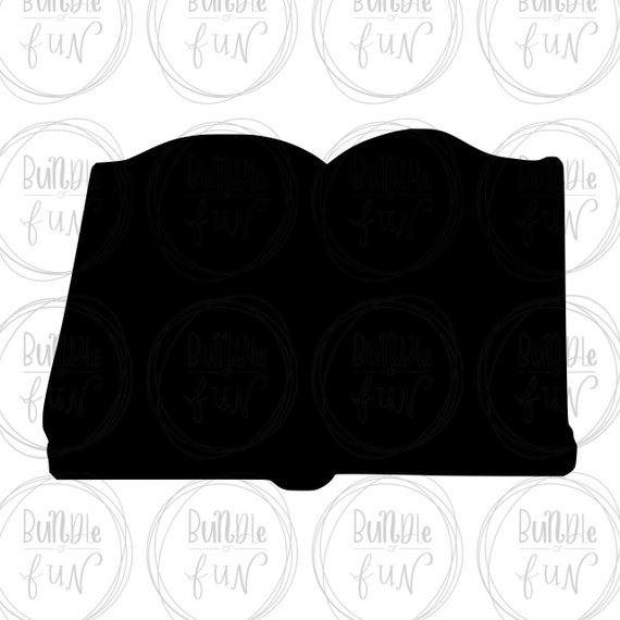 Open Book Bible Journal or Cookbook Silhouette Vector Image | Etsy