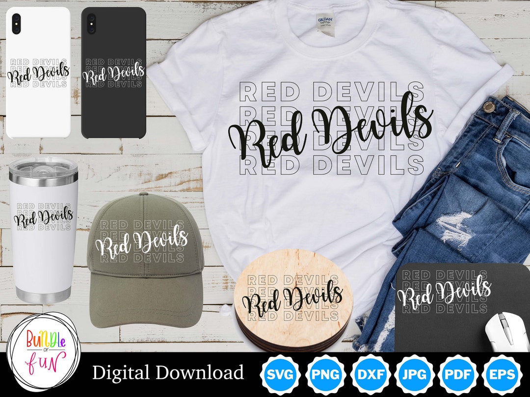 Red Devils Team Design, Team Apparel, Includes Black and White ...