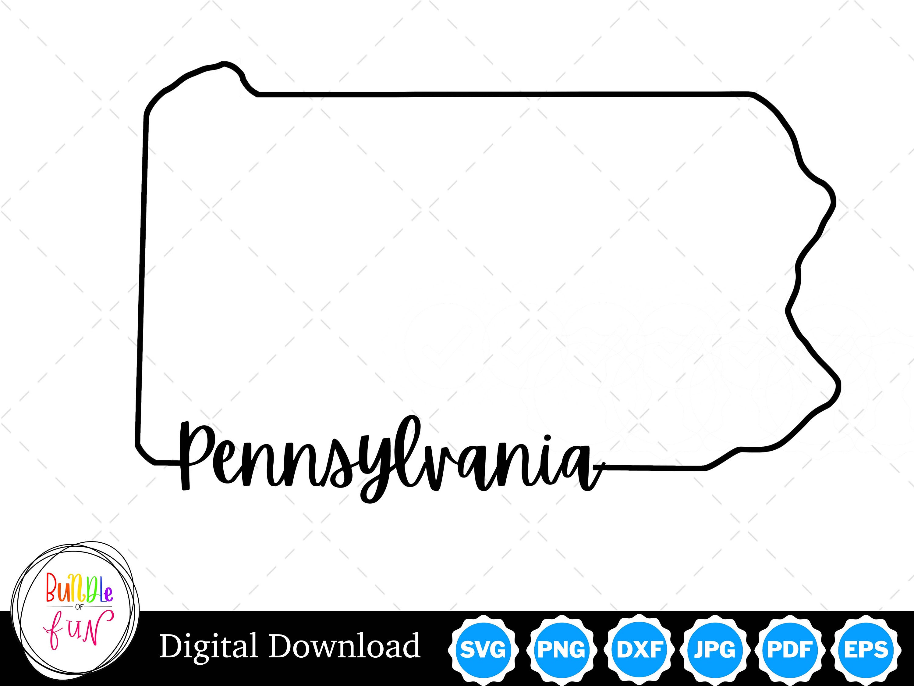Pennsylvania State Outline Design, Pennsylvania PNG, Pennsylvania SVG ...